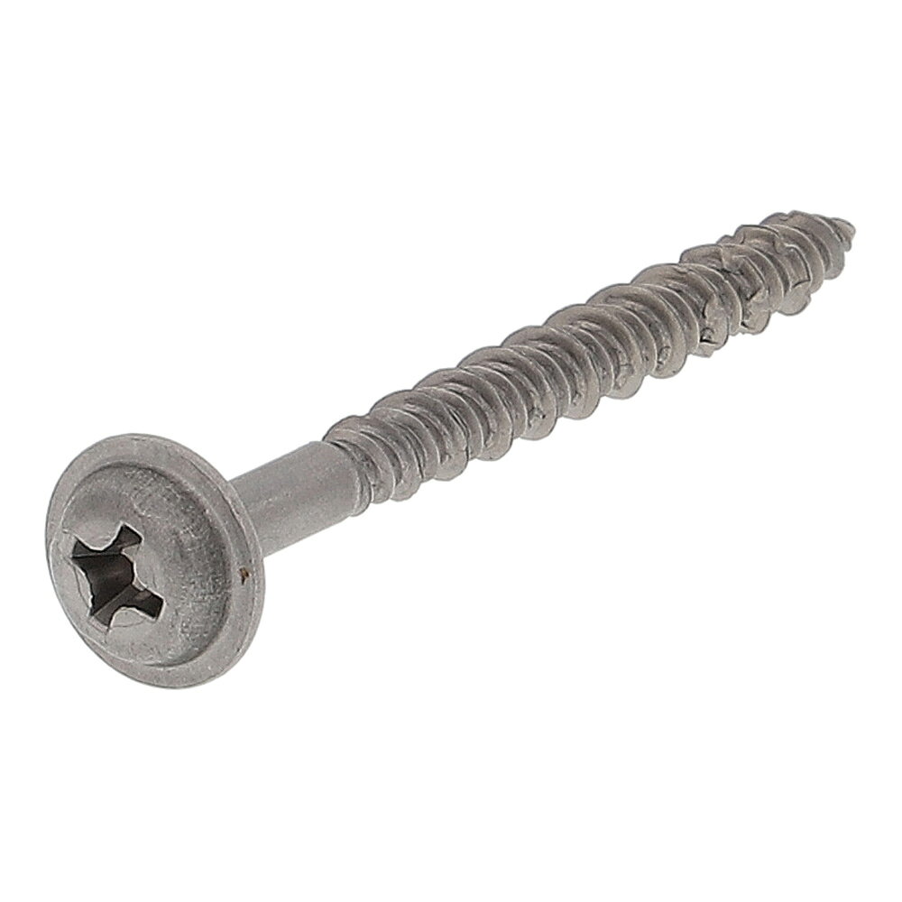 仕様 入数:100本 ネジの呼び:4mm ねじ部長さ:35mm 頭部径:ナット二面幅:9.6mm 頭部形状:座付きナベ頭 材質:ステンレス製 商品説明 プラグ不要のため、穿孔径は小径でよいです。 高いねじ山と低いねじ山の両機構で相手材にしっ...