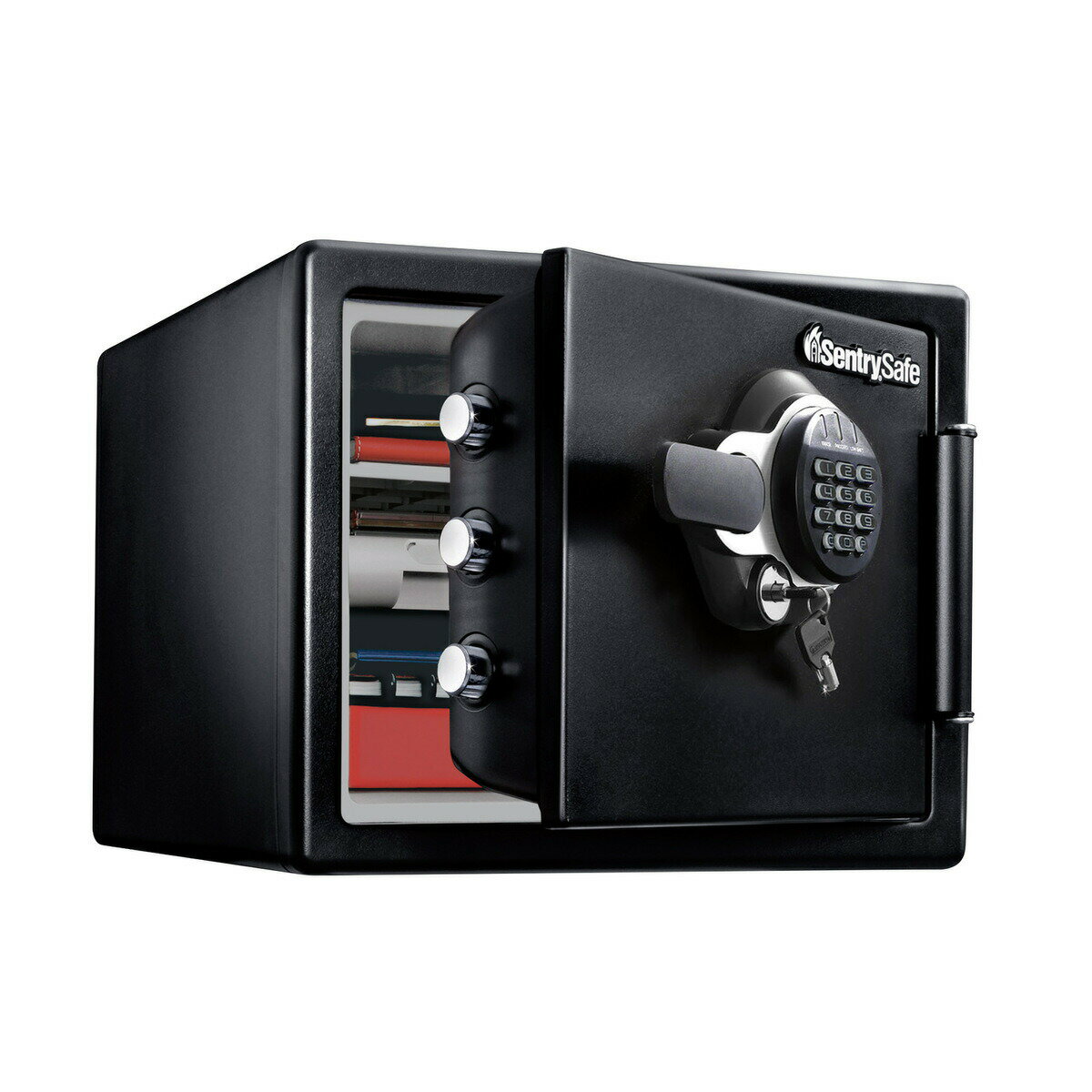 仕様 内寸サイズ(約):幅310×奥行280×高さ244mm 容量:約22.8L ロックタイプ:テンキー＋チューブラーキー 電源:単4アルカリ電池4本 付属品:鍵2本、トレイ1個、棚板1枚、取扱説明書、保証書、単4乾電池4本(モニター用) ...