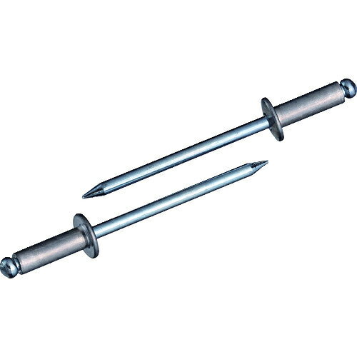 仕様 RoHS指令適合品 入数(本):1000 材質:リベット本体(フランジ)/アルミニウム(A5154)、マンドレル(シャフト)/スチール(炭素鋼) サイズ(mm):リベット径/3.2、リベット長/9.9、フランジ径/6.4、かしめ板厚/...
