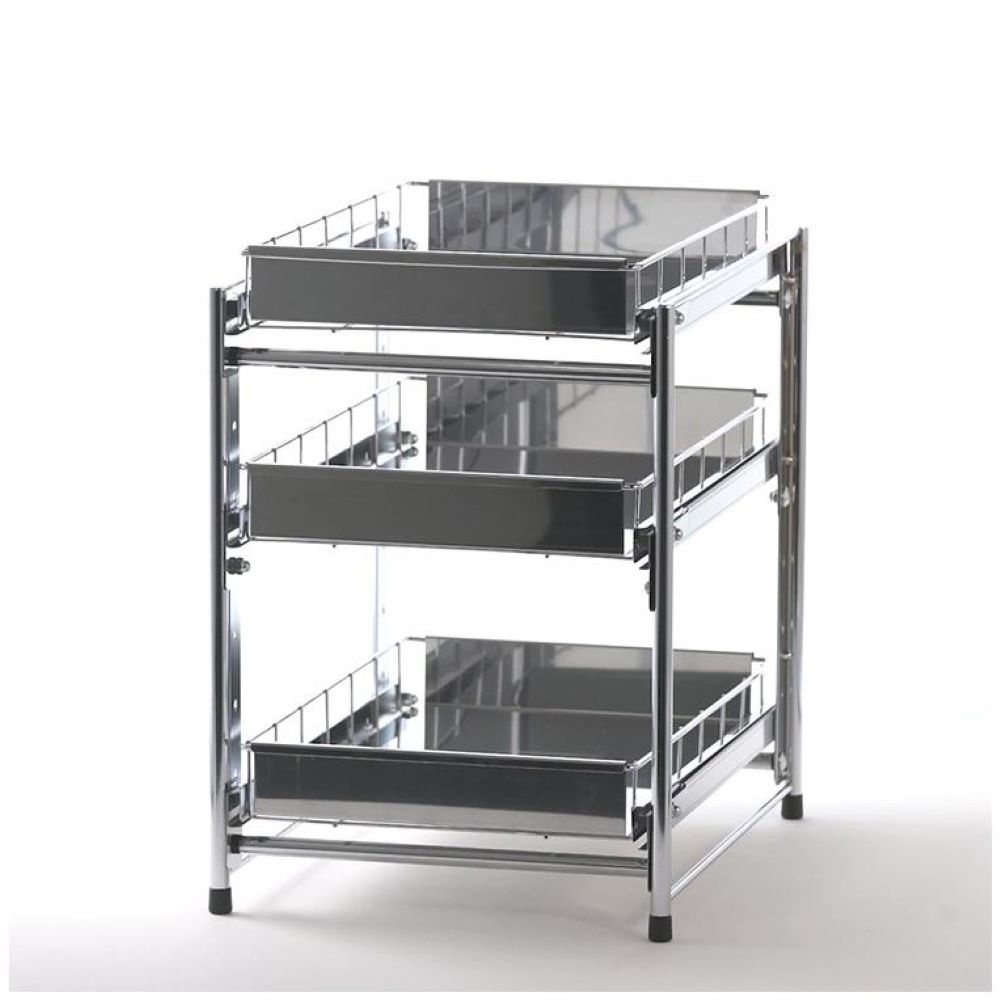 仕様 材質:本体/ステンレス 棚サイズ:幅24.5×奥行39cm ピッチ:4.5cm間隔/穴8個 お客様組立品 製品サイズ(mm) 幅300×奥行400×高さ425mm 製品重量(g) 5000 商品説明 スライドレールで出し入れしやすいス...