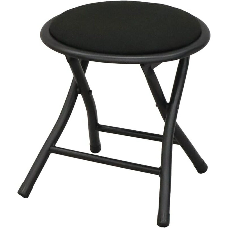 仕様 色:ブラック 製品サイズ(約):幅30×奥行30.5×高さ30.5cm 座面高さ(約):30.5cm 座面サイズ(約):幅26.8×奥行26.8×厚さ1.8cm 折りたたみ時厚み:7.5cm 製品重量(約):1.3kg 耐荷重(約):...