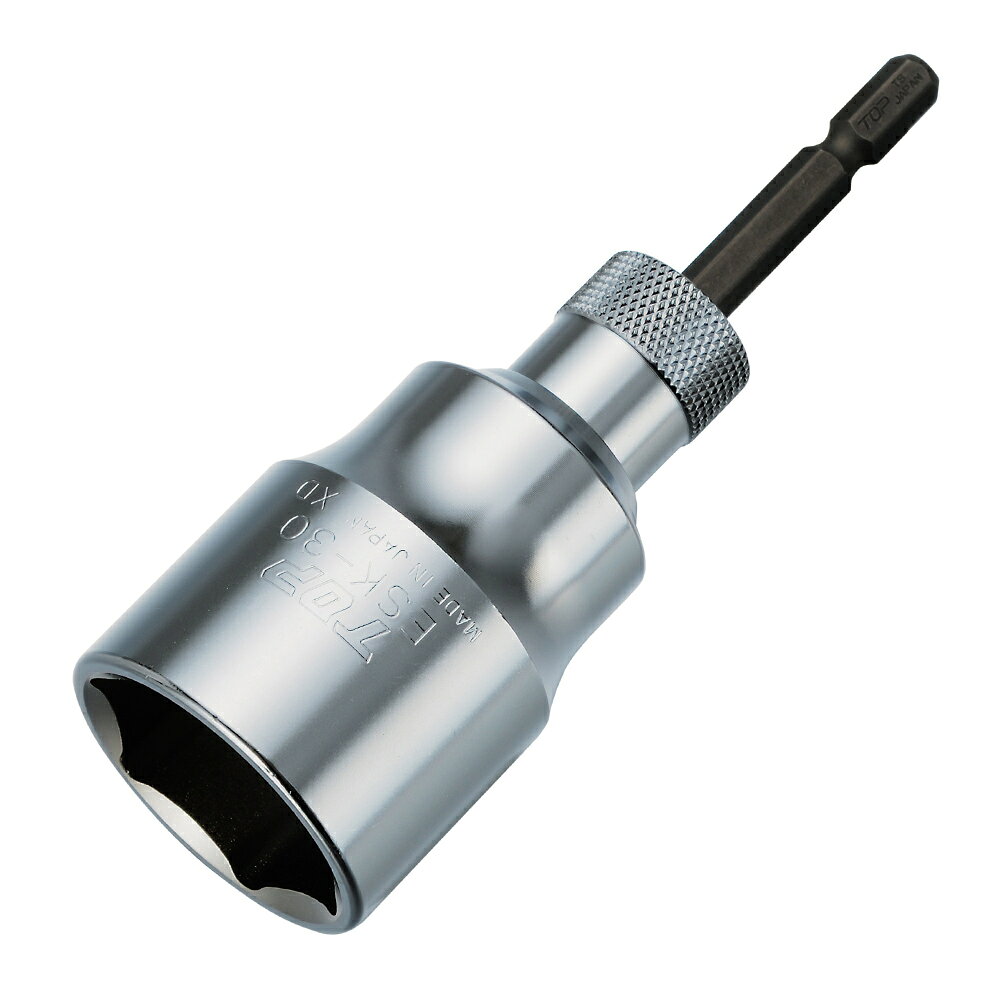 仕様 用途:電動ドライバーなどでボルトやナットの締めつけ、緩めを行う際に サイズ(約):長さ115×40×40mm 対辺寸法:30mm 奥行:45mm 軸の6.35mm六角軸 6角サーフェイスソケット 軸交換可(強替シャンク ESK-TS)...