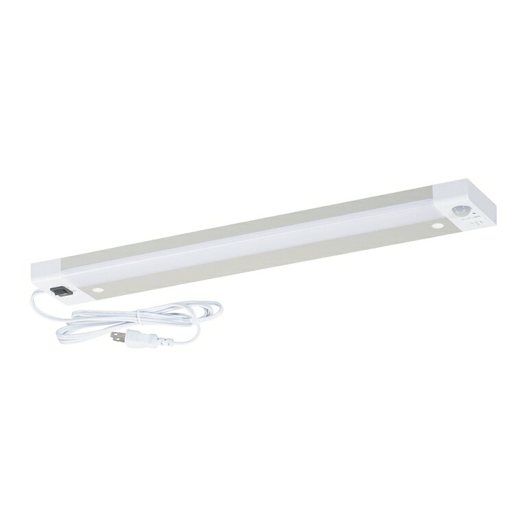 仕様 本体サイズ:(約)幅455×高さ28×奥行72mm(本体のみ) 定格電圧:100V 50/60Hz 消費電力:9.0W、0.5W以下(待機時) 全光束:900ルーメン 光源色:昼光色 付属品:取付用ネジ(15mm×2本)、ネジ穴用キャ...