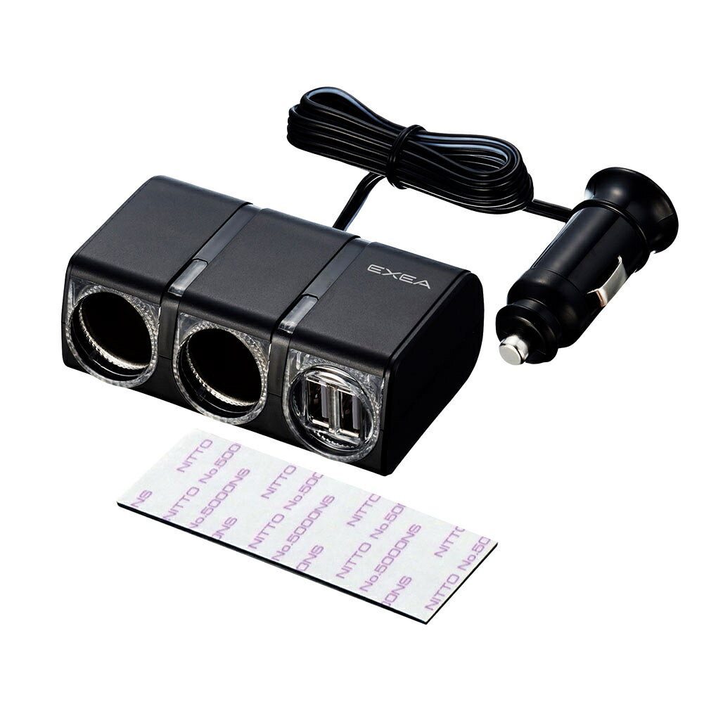 仕様 定格:電源電圧/DC12・24V、 電流/8.4A以下(USB含む)、 USB出力/DC5V 2.4A(2ポート合計)、2連ソケット合計出力/6A(6Aヒューズ内蔵) コード長さ:1m ソケット内径(約):φ21mm~φ22.5mmま...