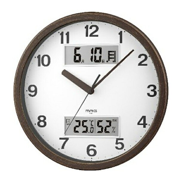 仕様 電源:単3アルカリ乾電池×2本/単3マンガン電池×1本 (※電池別売) 素材:枠/プラスチック、風防ガラス 付属品:取扱説明書、保証書 機能:連続秒針、カレンダー表示、温度表示、湿度表示、温度変化矢印表示 製品サイズ(mm) 幅×奥行...