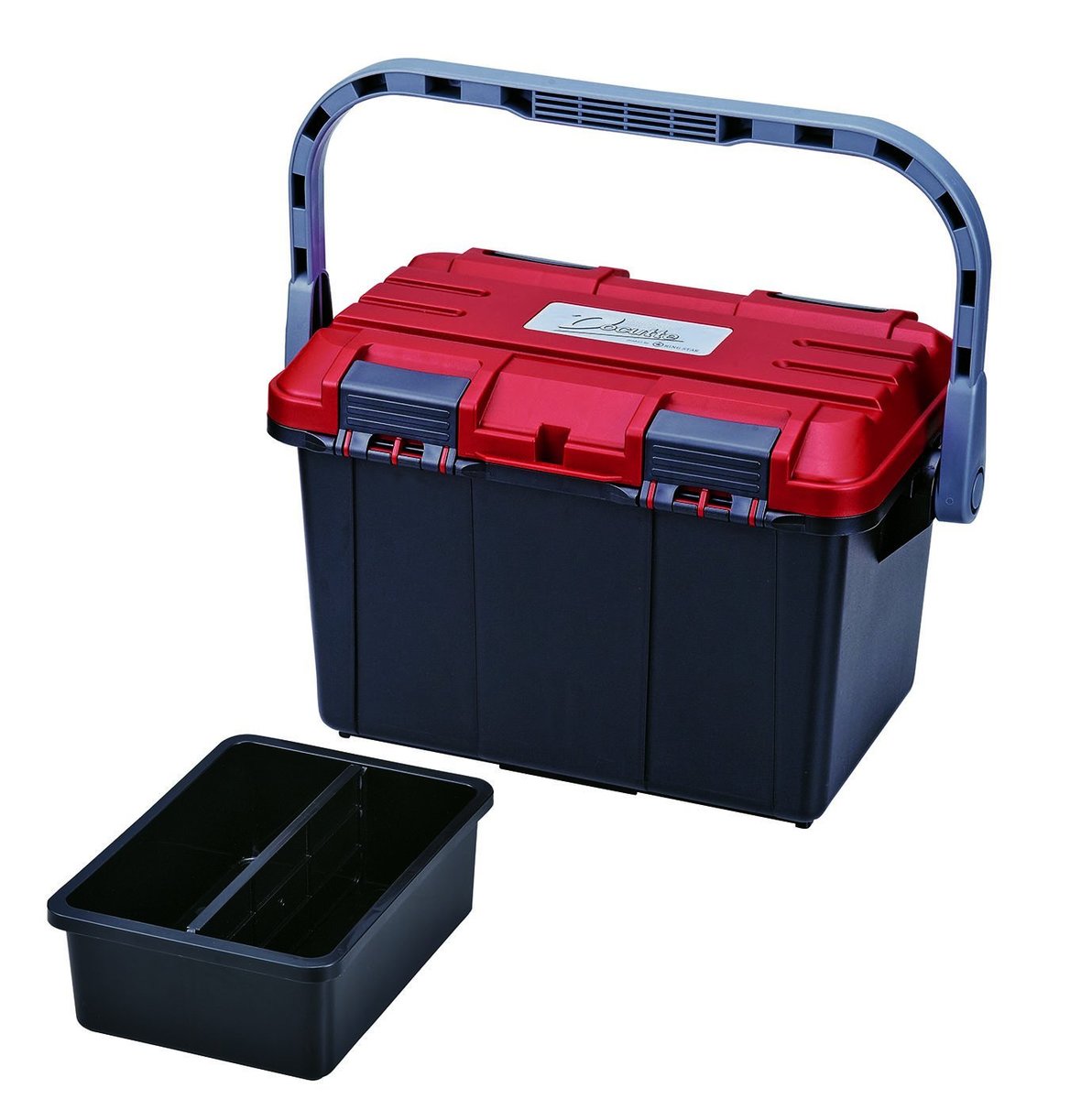 仕様用途：作業工具、電動工具収納容量：約17Lカラ−：レッド/ブラック中皿の仕切板、本体にも使用可能ダブルオ−プン高強度 製品サイズ(mm)縦×横×高さ：465×280×280 製品重量(g)2100 生産国日本 どかっと収納、どっちもオ−...