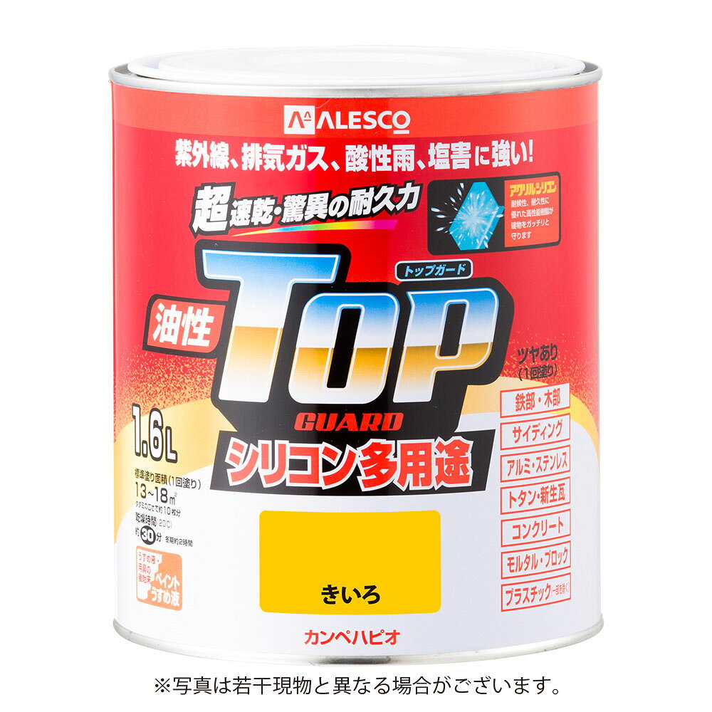 仕様 用途:シリコン多用途 乾燥時間 :約30分(気温20℃)/冬期は約2時間。塗り重ねるときは2時間以上(20℃)/冬期は6時間以上。 塗り面積(2回塗り標準面積):容量/1.6L・塗り面積/13〜18m2・塗り面積(タタミ換算)/約10...