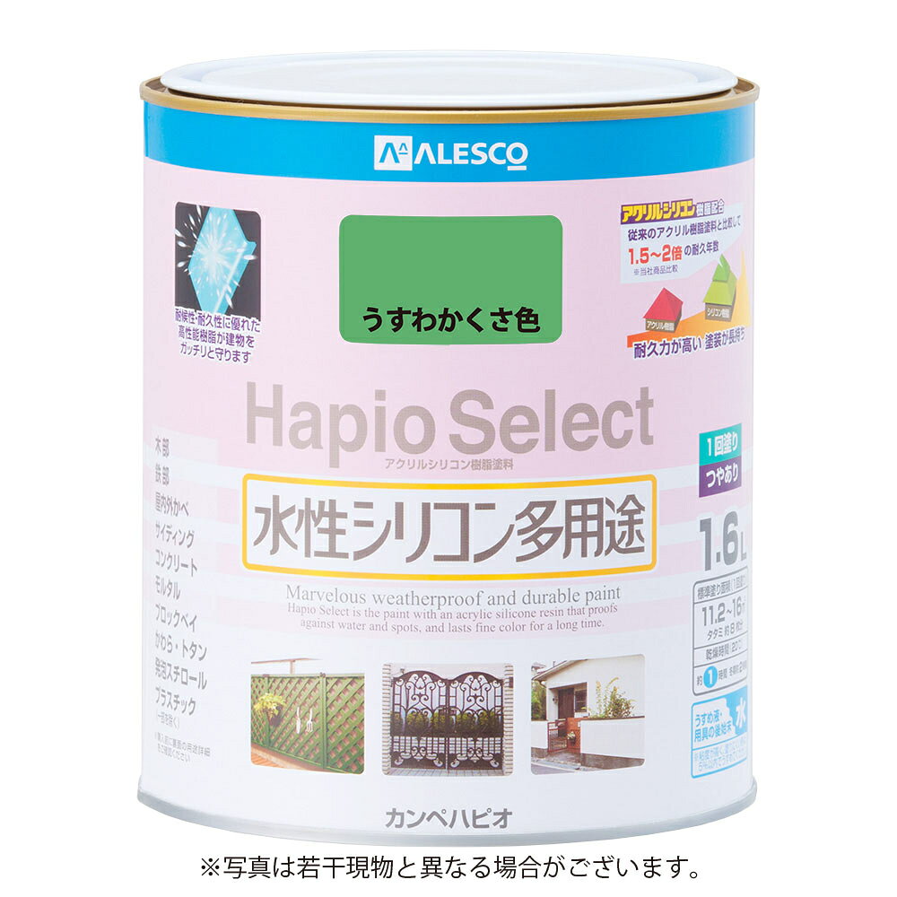 仕様 用途:水性シリコン多用途 色: うすわかくさ色 容量:1.6L 性質:水性 仕上がり:つやあり 乾燥時間:約1時間(気温20℃)。冬期は約2時間です。塗り重ねる時は4時間以上(20℃)。冬期は6時間以上。 塗り面積(1回塗り標準面積)...