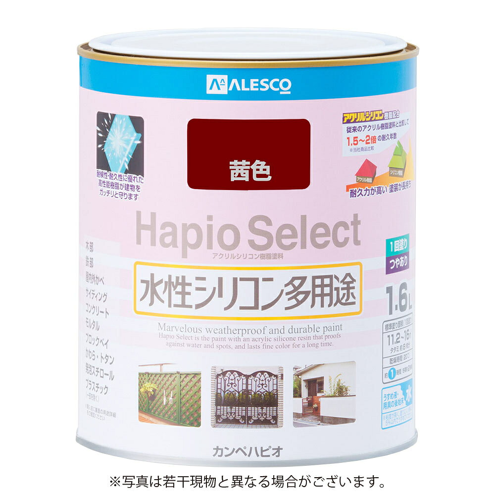 仕様色： 茜色 容量：1．6L性質：水性仕上がり：つやあり用途：多用途（門扉・フェンス・物置・シャッター・トタンの鉄部。）（窓わく、格子、羽目板、雨戸、戸袋、板べいの木部。）（浴室、台所、洗面所、トイレの壁や天井。）（コンクリート、モルタル...
