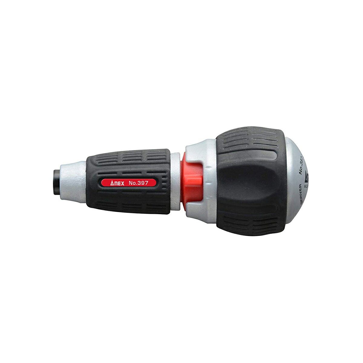 仕様 用途:プラスやマイナス等のビス回しの際に ラチェットタイプ:早回しが可能 ボールグリップ:力が入りやすい 差替式:電動用ビットも使用可能(全長60mm以上) ギア数:72枚 ラチェット切替式:右回り、固定、左回り 製品サイズ(mm) ...