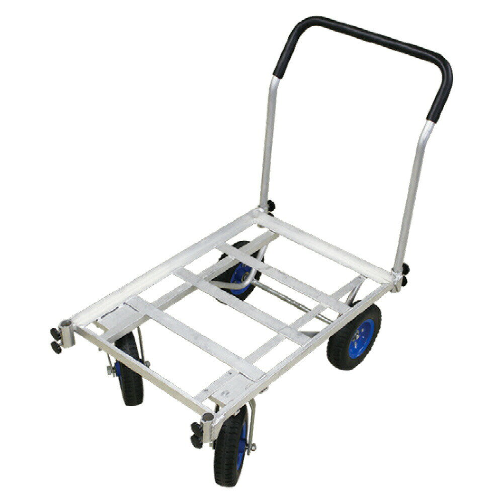 コンテナの運搬がらくらく。 自在タイヤで小回りが良い。 仕様耐荷重：80kgタイヤ：8インチノーパンクタイヤ素材：アルミ積載面サイズ：長さ(L)770mm×幅(W)540mm 製品サイズ(mm)縦×横×高さ：980×540×910 製品重量...