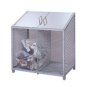 ※配送地域によって送料が加算される場合があります。あらかじめご了承ください。 特長 ・本体はサビに強い溶融亜鉛メッキ仕様 ・蝶番は18-8ステンレス使用 ・扉はサビにくいステンレス製 ・分別に便利な中仕切付 ・完成品となります 寸法（約） ...