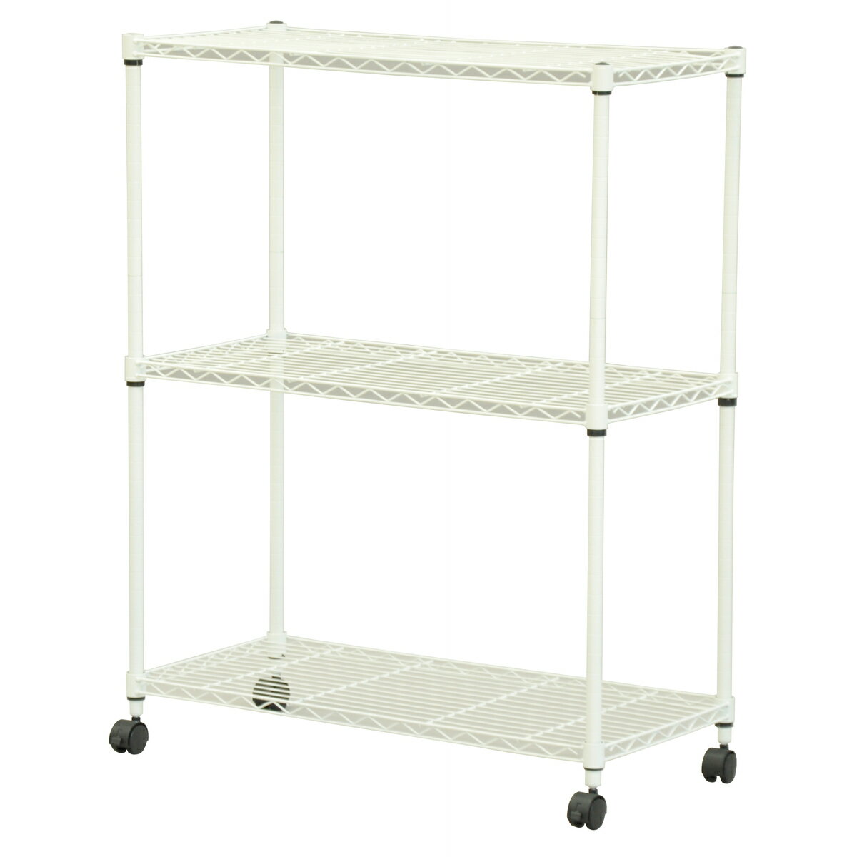 仕様 材質:スチール(粉体塗装) 商品サイズ(約):幅75×奥行35×高さ96cm / 支柱径19mm / アジャスター装着時高さ92cm 耐荷重:[棚板1枚]40kg、[全体]アジャスター装着時 100kg / キャスター装着時 40kg...