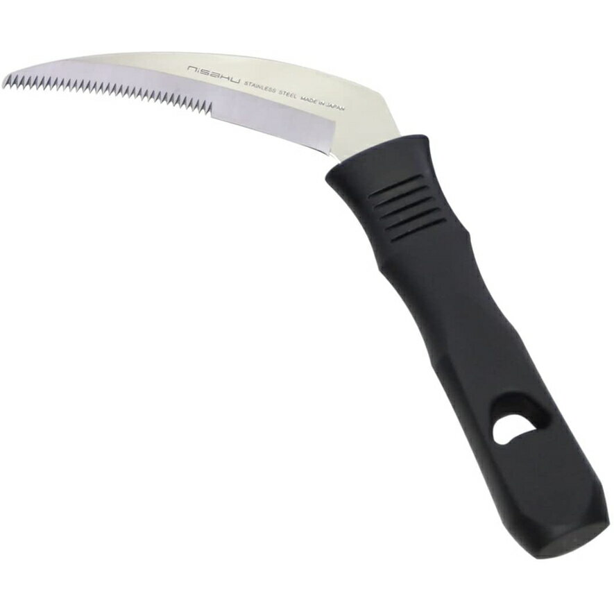 仕様 用途:山菜収穫用 サイズ:ナイフ220×100×17mm、シース含230×120×30mm 質量:ナイフ65g、シース含120g 刃:波刃 カラビナ付 商品説明 収穫に適した機能性を備えた和式ナイフ。 刃身は全体焼入れ製で頑強で鋭い切...