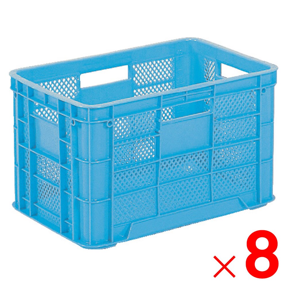 仕様 外寸(mm):524×366×309 内寸(mm):490×329×302 有効内寸(mm):478×320×291 色名:ライトブルー 色コード:BL502 材質:PE 内容量(L):47.4 底面形状:斜格子網目リブ 商品コード:...