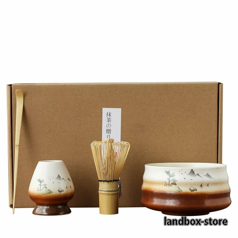 【天然竹素材】この手作りの茶筅は細かい毛先に細工された天然の竹の1枚で作られています。自然の竹でできています。色合いや形が若干異なることもございますのでご了承ください。 【茶道具・4点セット】竹茶杓は、抹茶の粉を測ったり、お茶をすくったりす...