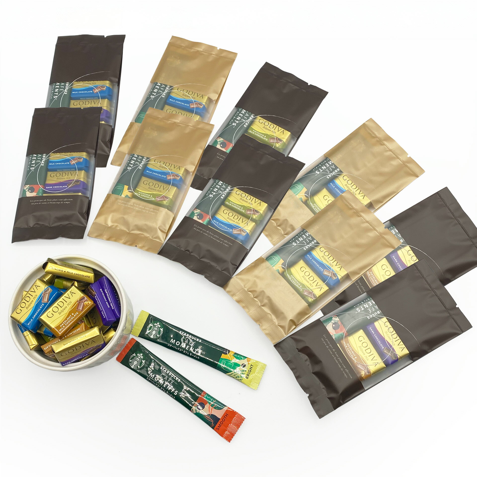 ちょっとした「ありがとう」や気持ちを伝えたいときにぴったり。 スターバックスとゴディバを組み合わせた、QRESENTセレクトの上質でセンスの伝わるプチギフトセットです。 個包装タイプなのでさっと渡しやすく、持ち運びしやすいため 自分用のブレ...