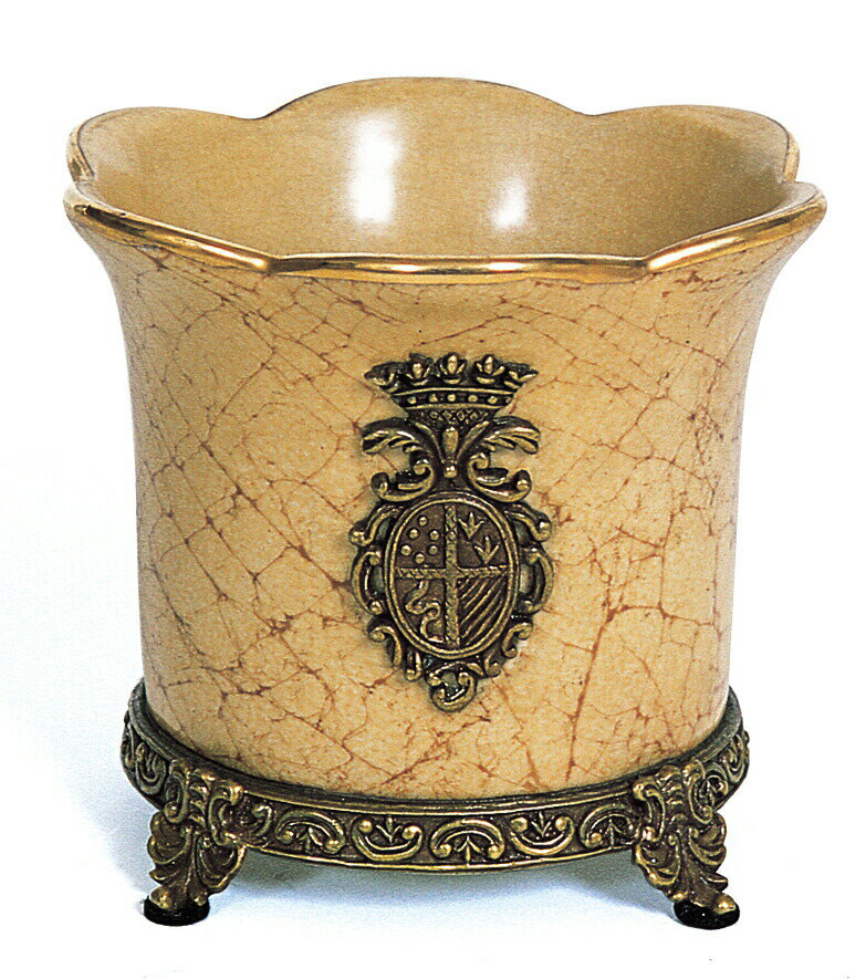 商品サイズ：φ150×H130材質：陶器・ブラス