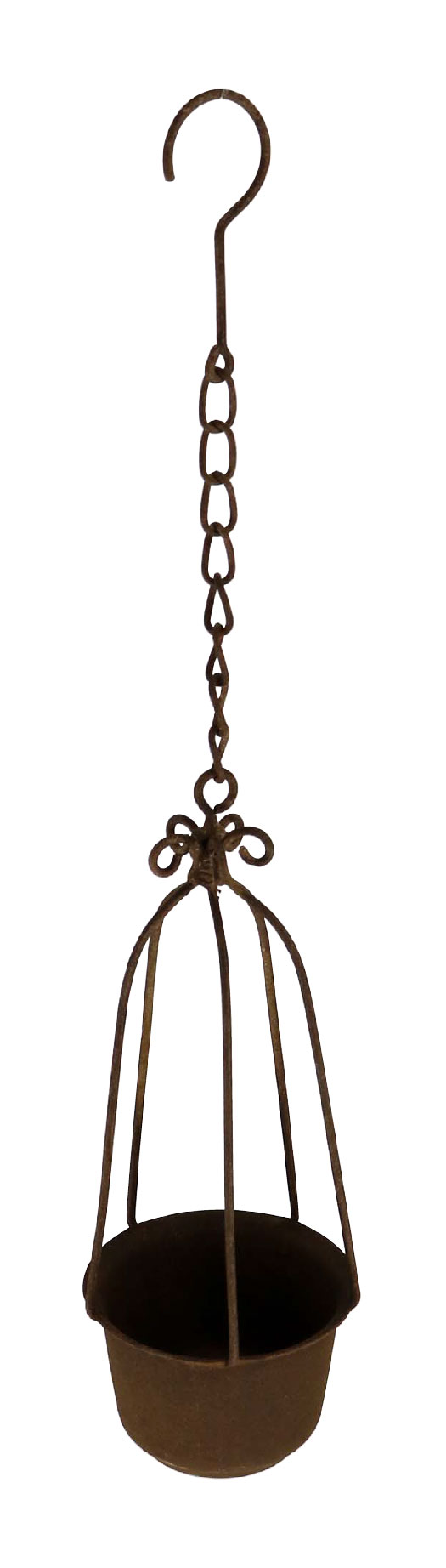 商品サイズ：φ80×H200（鎖含むH365 ポット部分φ65×H45）材質：鉄