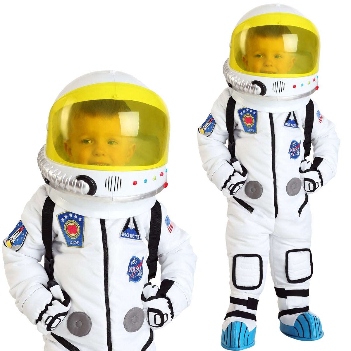 Astronaut 宇宙飛行士宇宙飛行士 ホワイト ジャンプスーツ NASA 子供用遥か彼方の、銀河の世界への思いを、人類の夢とともに！宇宙へ旅立つ準備はOKですか？このコスチュームは世界中の夢を背負って宇宙へ羽ばたくためのものです。さあ、...