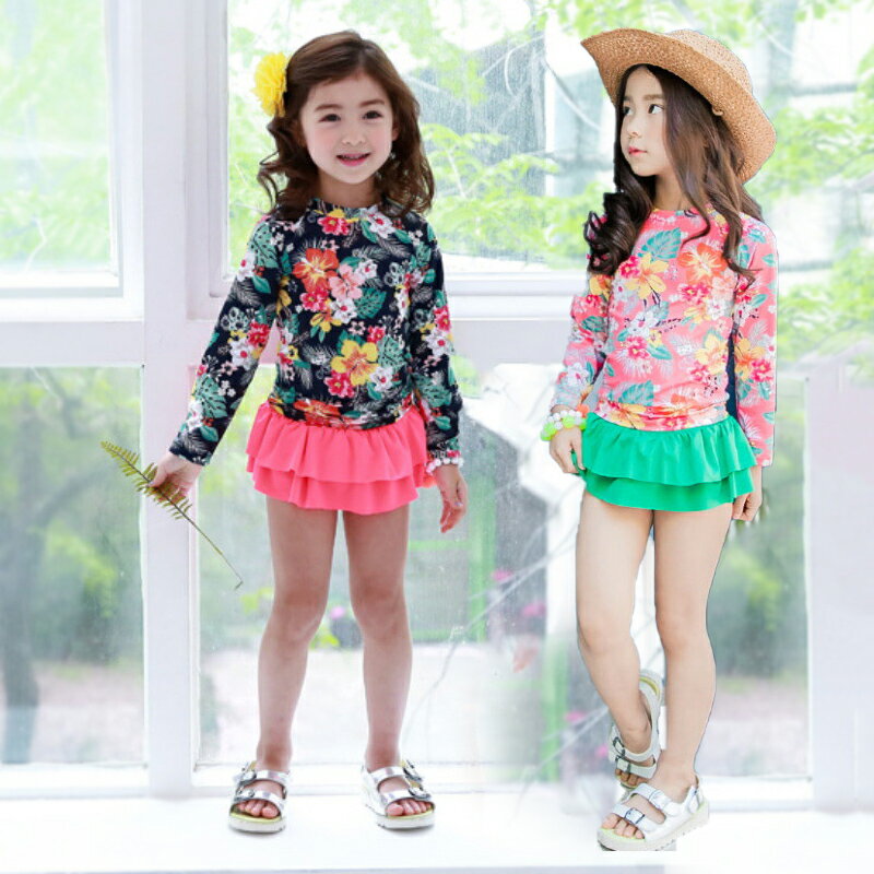 素材 ナイロン 80% ポリエステル　20% トップスが冷えからお腹をしっかりカバー！思いきり遊べちゃう♪ ★肩までしっかりと袖があるから、日焼け対策や擦り傷防止にも◎ ★セパレートタイプなので脱ぎ着楽々!着替えやトイレもらくらく♪ ★個性...