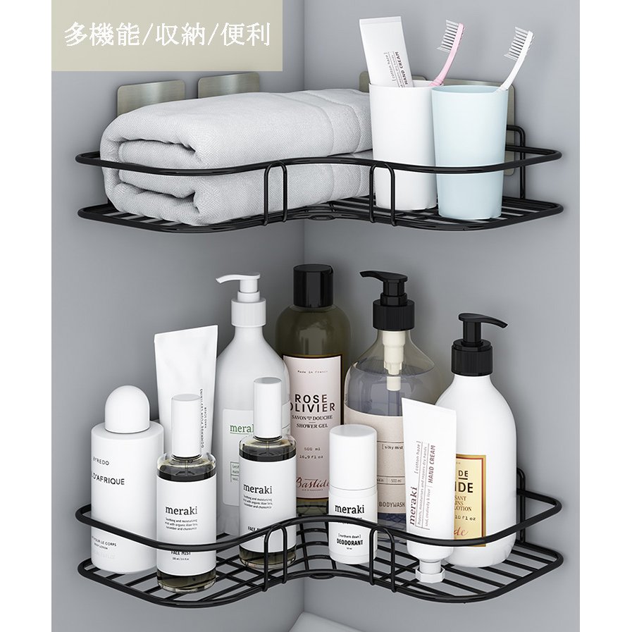 【商品コード】:y494914 【材質】：金属 【カラー】：2色 【注意事項】 ※バスルームラック コーナー収納 おもちゃラック お風呂収納 小物 バスラック 棚 コーナーラック 台所 浴室 スタンド おしゃれ 壁面 水切り設計【商品コード...