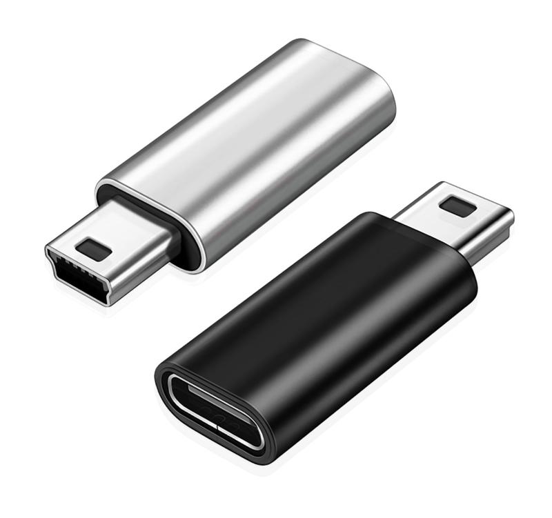 LeTradeJP USB C to ミニ USB アダプター 2個パック USB C (メス) Mini USB (オス)アダプター USB Mini Bオスto USB C 変換コネクタ 充電とデータ転送 変換アダプター (シルバー+ブ...