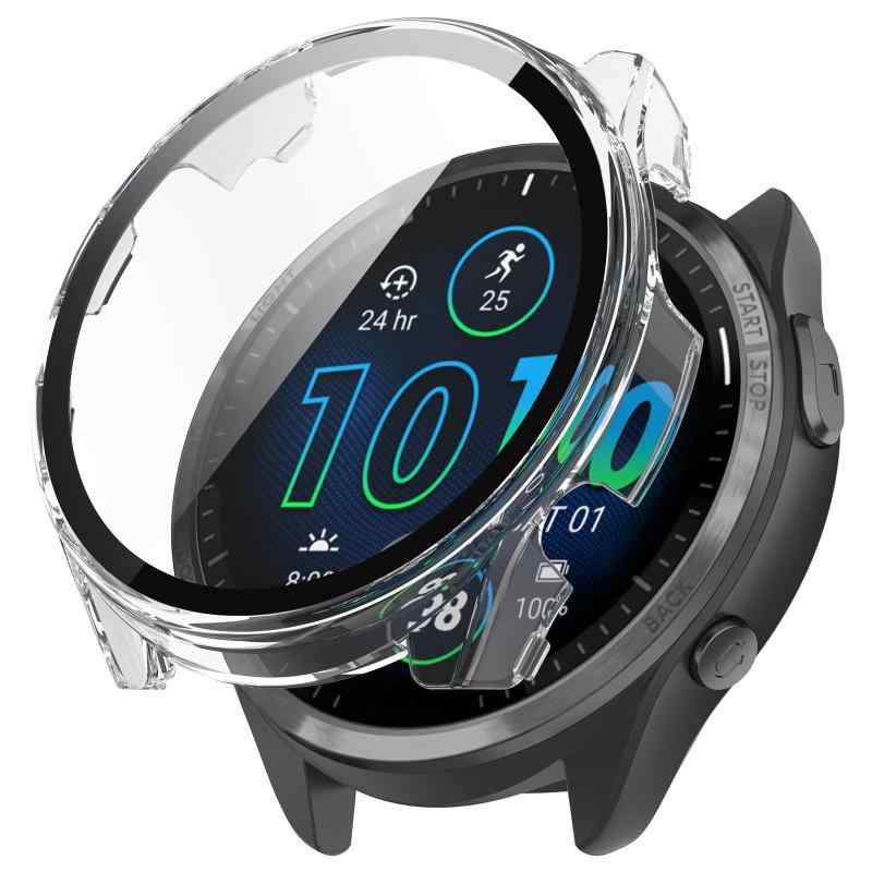 YAODLE For GARMIN Forerunner 955 カバー ガーミン Forerunner 955 ケース PC素材 カバー ガラスフィルム一体型 全面保護 二重構造 防塵 日本旭硝子材 キズ防止 軽量対応機種：本製品は強化版...