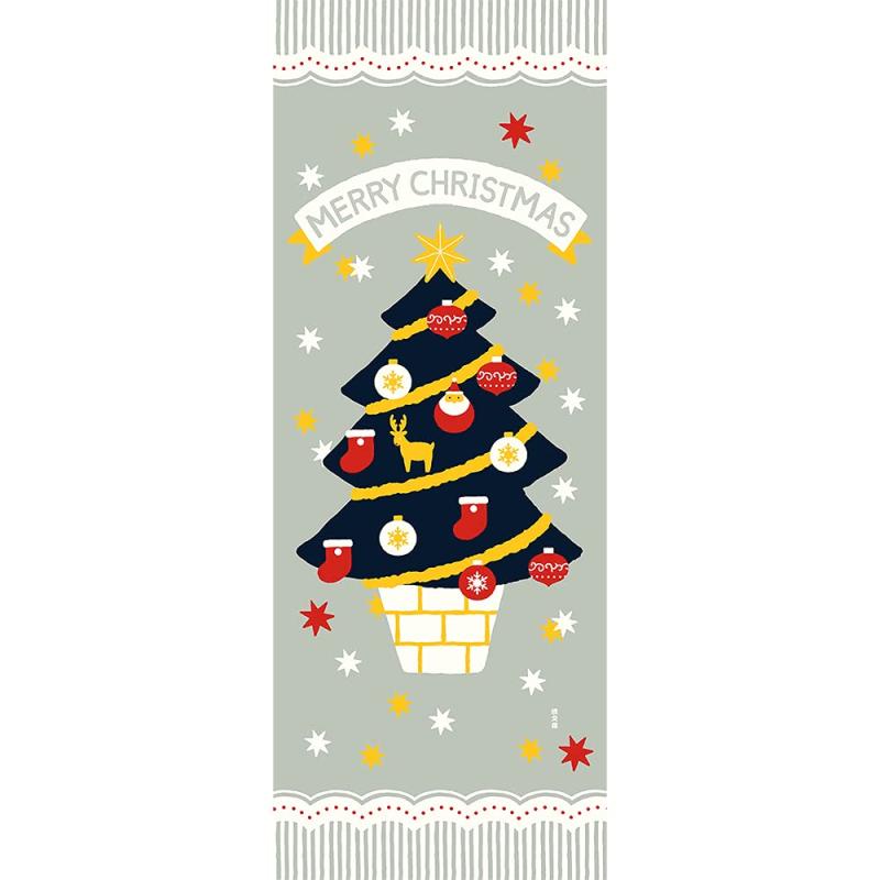 濱文様 絵てぬぐい わくわくクリスマス素材：綿100%サイズ：34cm×90cm濱文様のてぬぐいは、横浜伝統の型染め手法である「捺染(なっせん)」で染め上げていますタペストリーや壁にかけてインテリアとしてもご利用くださいてぬぐいの両端は従前...