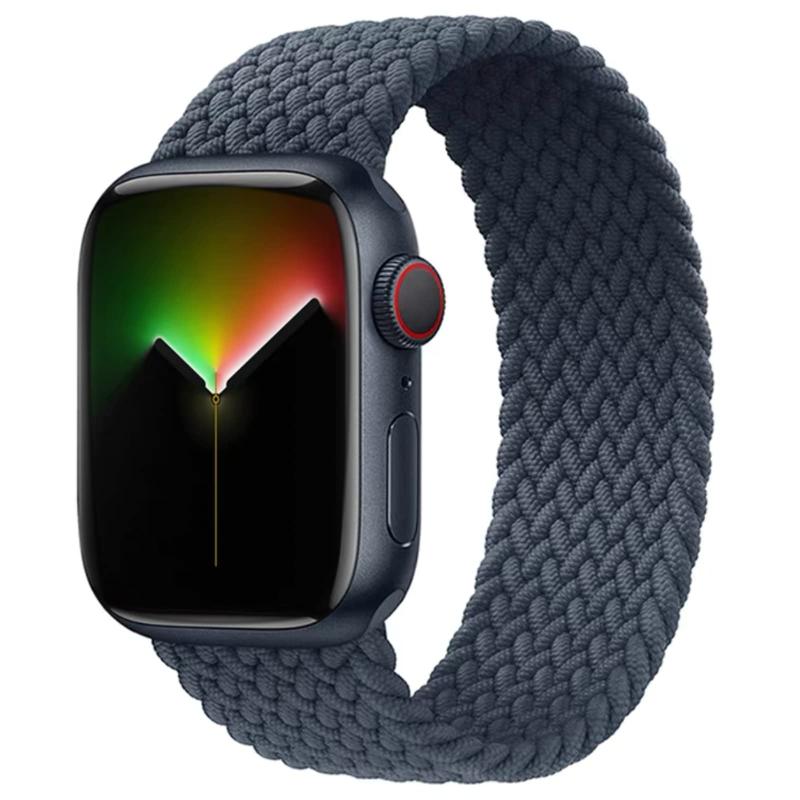 Apple watch バンド Apple Watch 7 交換用バンド ソロループ編組バンド 交換ベルト アップルウォッチバンド 通気性 耐汗 耐衝撃 伸縮性 ナイロン製ベルド ソフトな装着感 コンパチブル Apple watch Seri