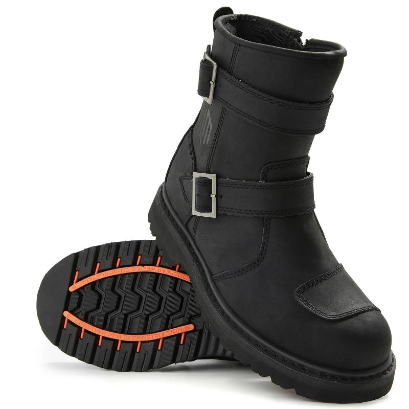 [ILM] バイク ブーツ 本革（牛革） メンズ バイク シューズ アウトドア オートバイ ツーリング ライディングブーツ 保護ブーツ 耐磨耗 通気性 滑り止め プロテクト 着脱便利 オシャレ 春夏秋