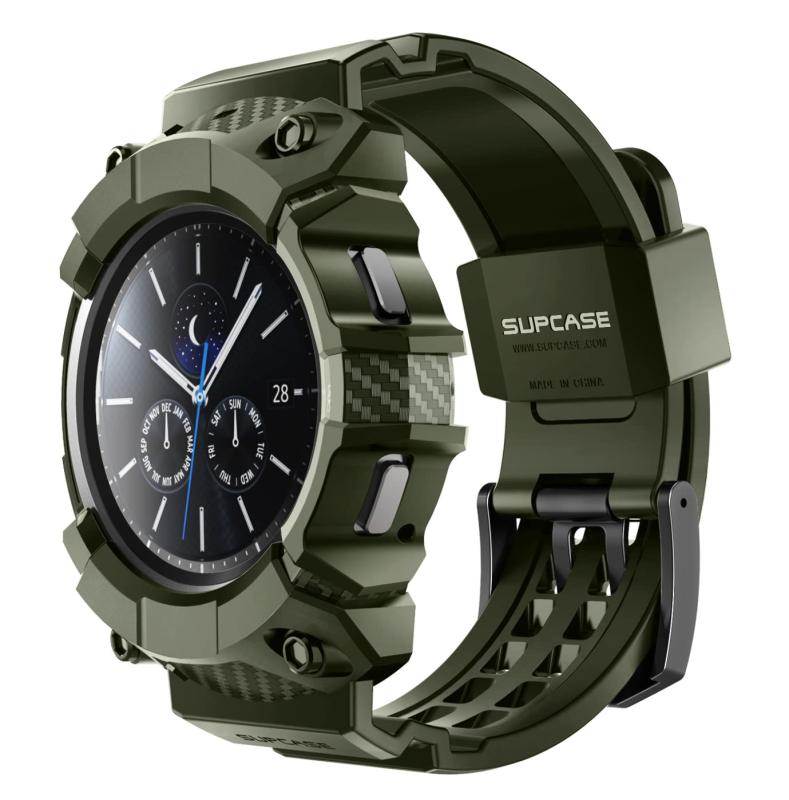 SUPCASE [ユニコーンビートル プロシリーズケース Galaxy Watch 4 [46mm] 2021年発売用 ストラップバンド付き頑丈な保護ケースすべての時計の機能、ボタン、感度にアクセスでき、ケースを取り付けた状態で簡単に操作で...