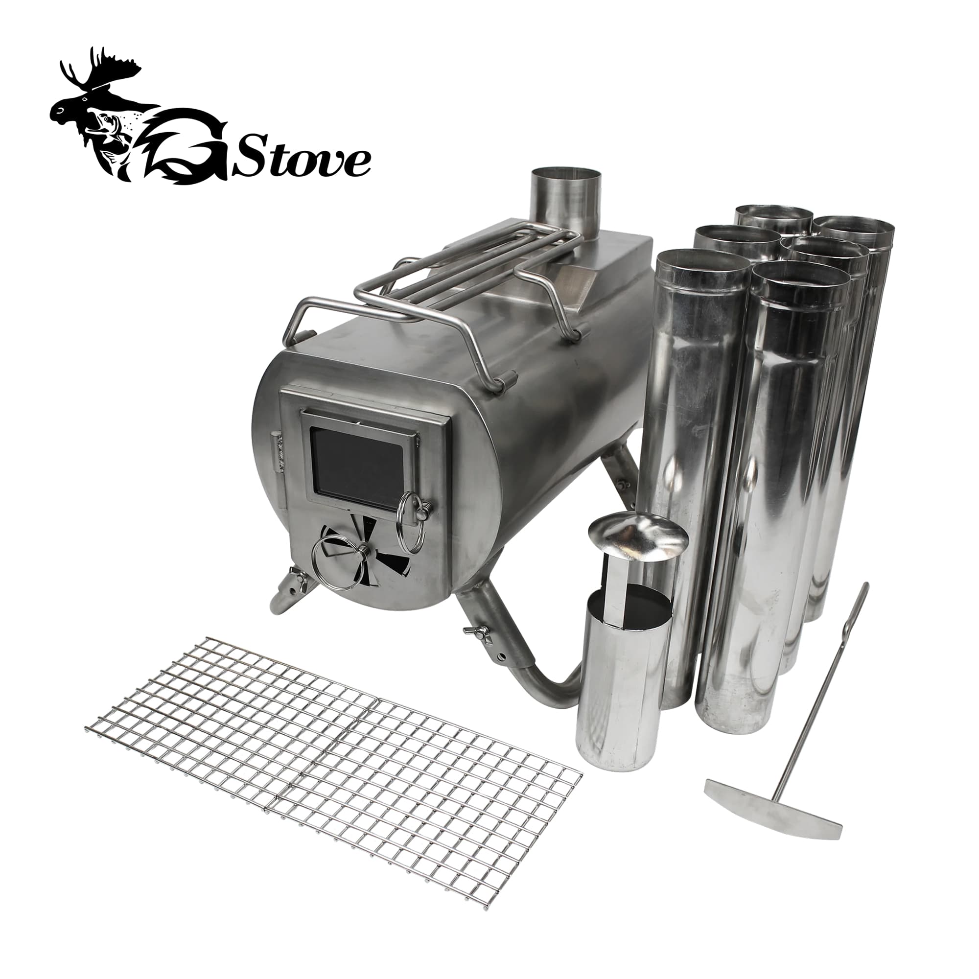 ノルウェー発の薪ストーブ【G‐STOVE】 スタイリッシュで重厚感のある、ノルウェー発の薪ポータブルストーブ。 ステンレス製で錆に強く1000℃まで耐えることが出来るタフさが魅力です。 付属の煙突や灰かき棒等は全て本体に収まるので、使用後も...