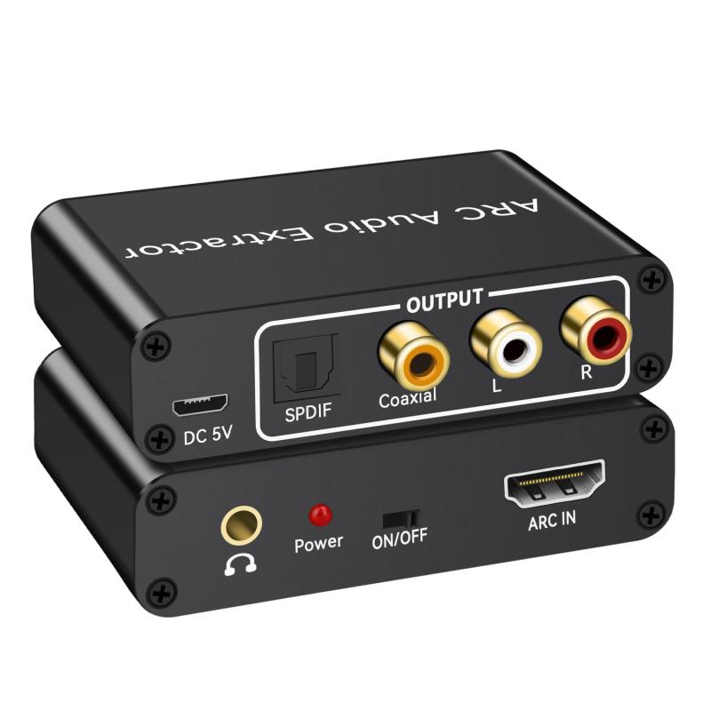 HDMI eARC/ARCアダプター Audio Extractor HDMI eARC/ARC音声分離器 光デジタル/SPDIF+同軸+3.5mm出力 192KHz対応 音声分離 対応 テレビ用 サウンドバー/アンプ/スピーカー対応