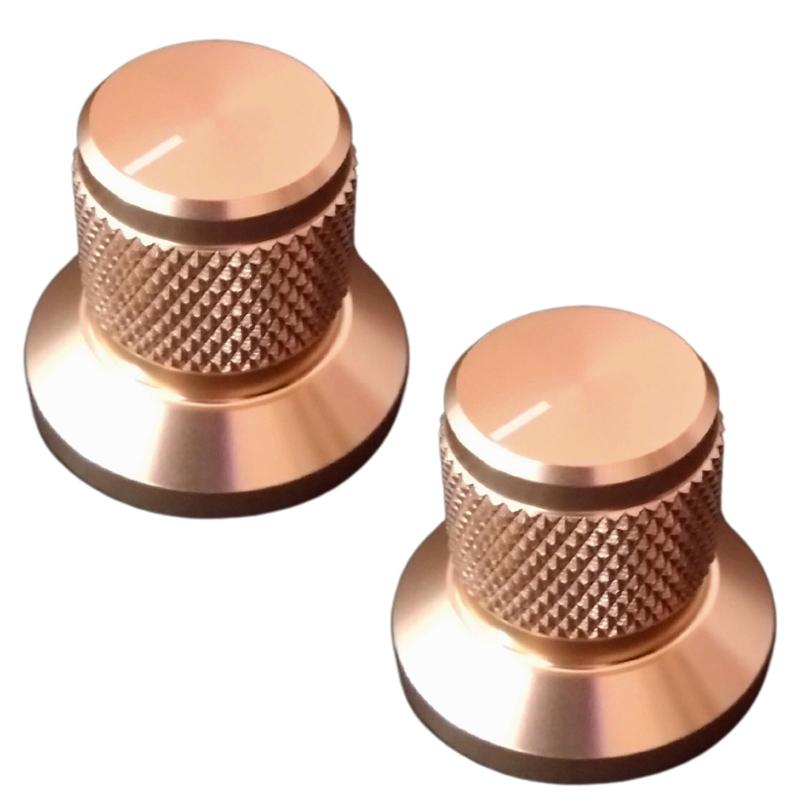 tonra ボリューム ノブ 金属 つまみ オーディオ エレキギター ベース エフェクター ロータリーエンコーダー 6mm 2個セット直径25mm/高さ22mm、ポテンショメータ等の6mmの軸、シャフトに適合のアルミ合金製のボリュームコント...