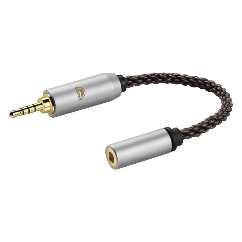 okcsc AC8G 変換ケーブル イヤホンジャック 変換 2.5mm（オス）- 3.5mm（メス） 8芯 OFC 金メッキ イヤホン・ヘッドホン、アンプ、オーディオプレーヤー等に適用【手軽に接続して楽しめる】イヤホンジャックに変換できる変...