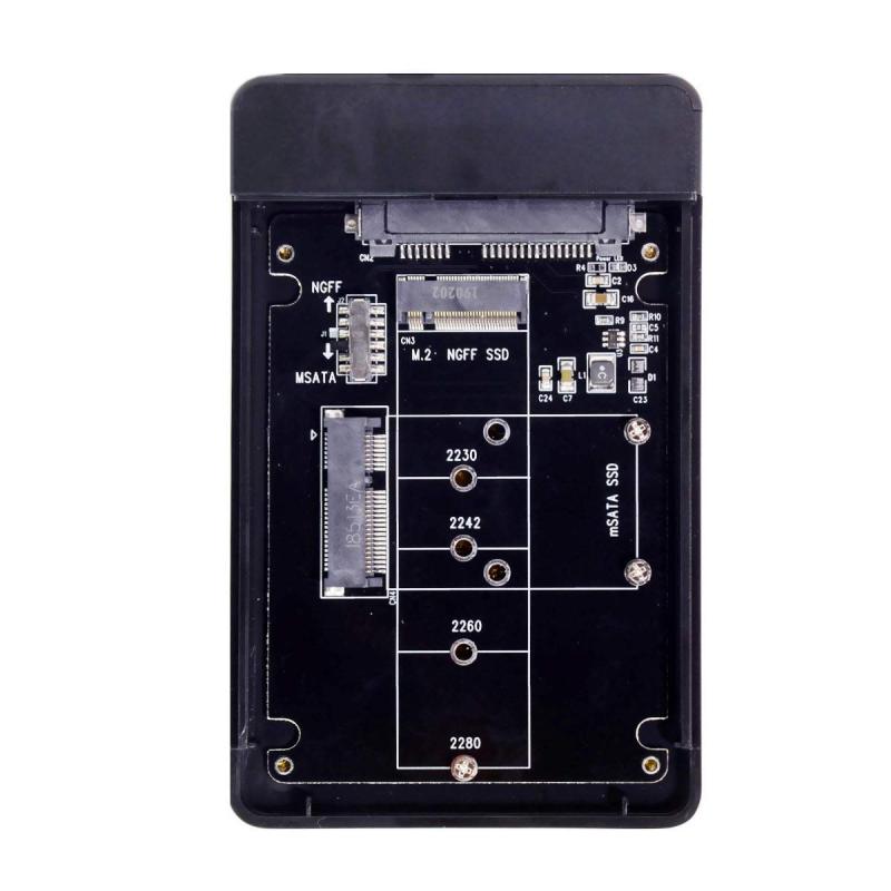 Xiwai コンボ M.2 NGFF B-Key &amp; mSATA SSD - USB Type-C コンバータケースエンクロージャ スイッチ付きコンボ M.2 NGFF B-key &amp; mSATA SSD - USB Typ...