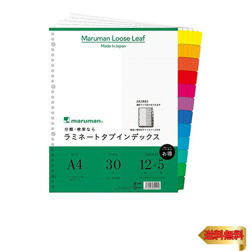 5組×1冊多色/12山/LT3012F・Size:12山Style:5組×1冊・パッケージ個数:1・カラフルで見やすく、必要な書類が見つけやすい、書類整理必須のインデックス・【サイズ】A4サイズワイド(30穴) (縦297×横242mm)・...