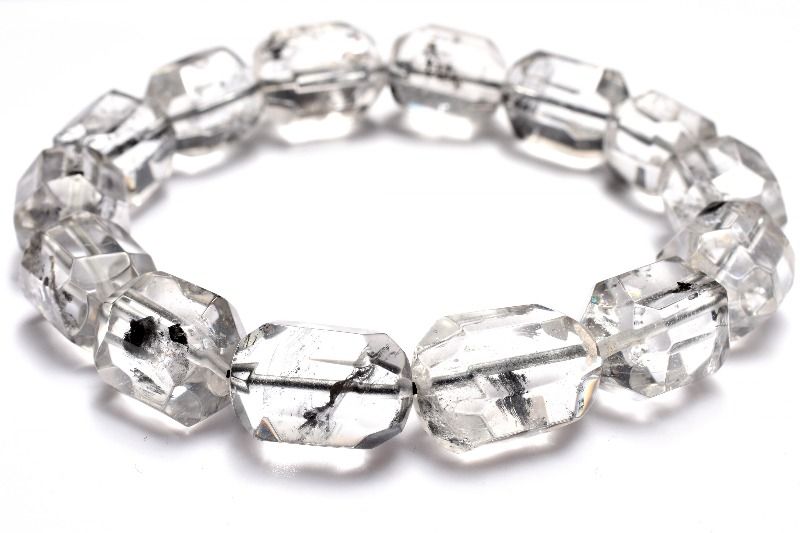 材質エレスチャル水晶 14-16x10.5-12mm 産地：ヒマラヤサイズ約14-16x10.5-12mm(±0.5mm)腕周り約17cm(伸縮性あり)重さ約43g特徴・意味霊峰・ヒマラヤ産の浄化力最強のエレスチャル水晶ブレスレットです。グ...