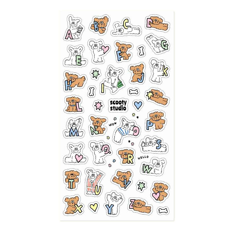 商品仕様韓国発の文具雑貨ブランド「scooty studio」デザイナーが独特のタッチで描く、ゆるカワなキャラクターたちのアイテムです。【サイズ】　本体シート：約W90×H165mm　パッケージ：約W100×H205×D1mm【素材】透明P...