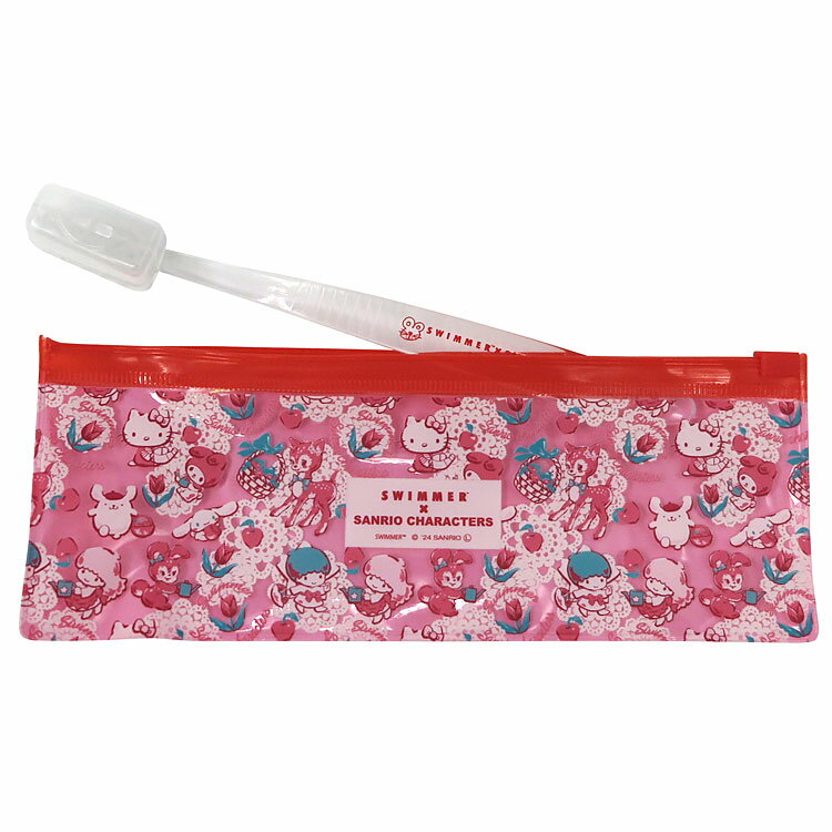 商品仕様【サイズ】ポーチ：約W197×H75×D1mm歯ブラシ：約W13×H177×D15mmパッケージ：約W100×H230×D17mm【素材】ポーチ：PVC、歯ブラシ・柄：ポリスチレン、毛：PBT【重量】約20g【特長】SWIMMERの...