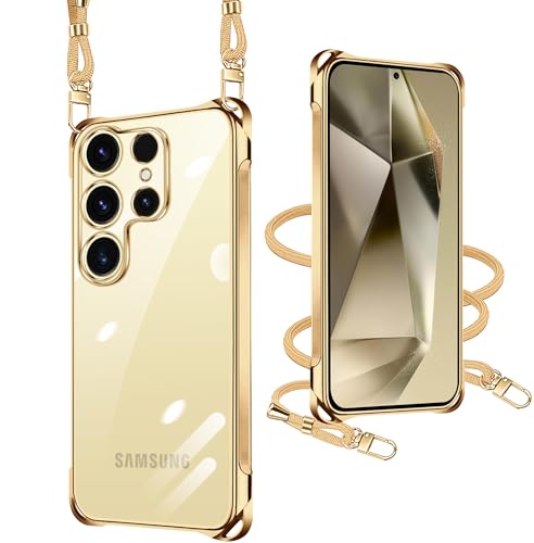 ■商品説明■ Samsung Galaxy S25 Ultra ケース クリア ギャラクシーS25Ultra スマホケース カバー 携帯カバー 取得 耐衝撃 全面保護 スマホケース ストラップ付き 肩掛け 斜めかけ 縄掛けケース 透明TPU...