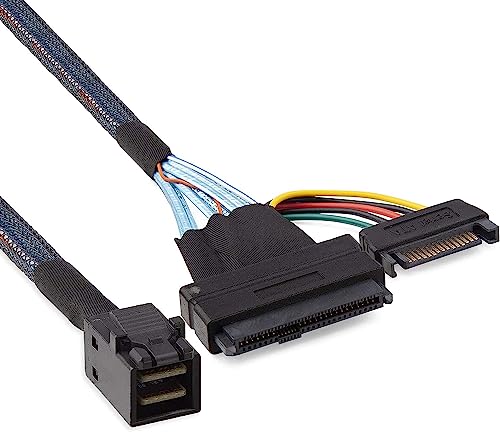 ■商品説明■ 12G 内部 Mini SAS SFF-8643 to U.2 SFF-8639 NVMe SSDケーブル 15ピン オスSATA電源コネクタ付き PCIe 4.0 85オーム 0.5m 送料無料 ★【仕様】内部 SAS HD...