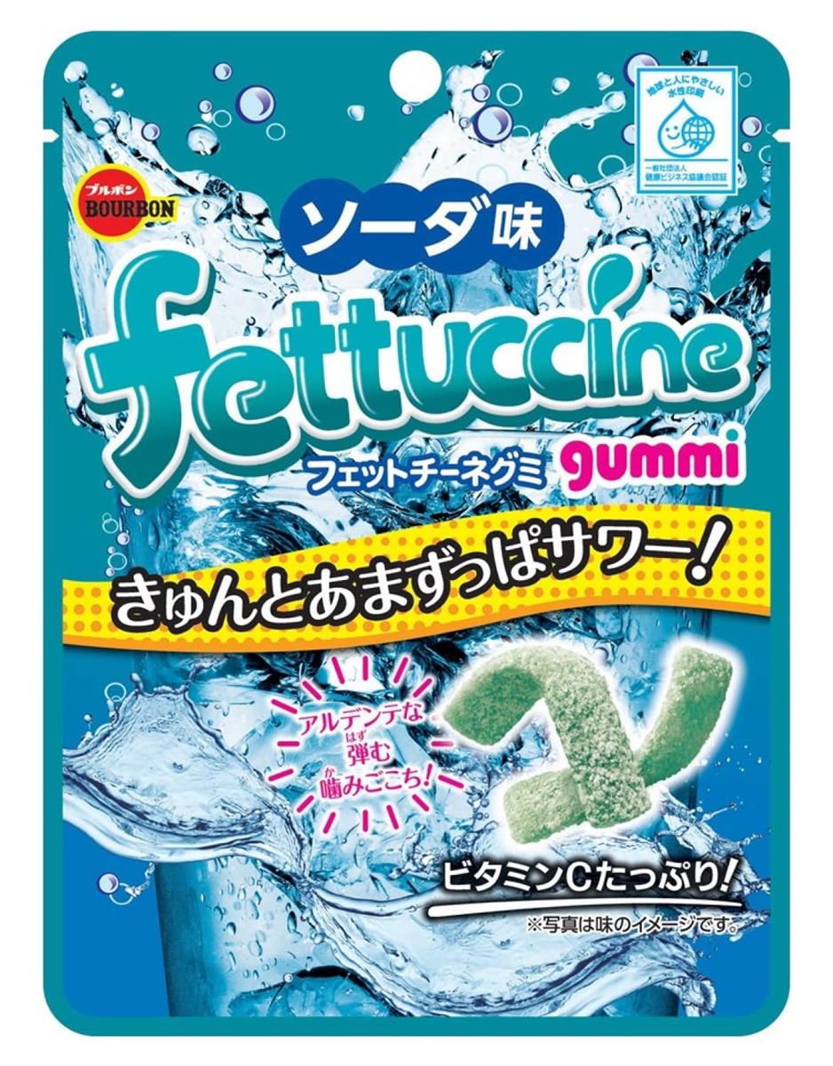 サイズ：Pack of 1◆商品名：ブルボン フェットチーネグミソーダ味 50g×10袋原材料:砂糖（国内製造、タイ製造）、水飴、ゼラチン、レモン濃縮果汁、ライム濃縮果汁、しょうが粉末 /酸味料、ソルビトール、炭酸カルシウム、香料、ビタミン...