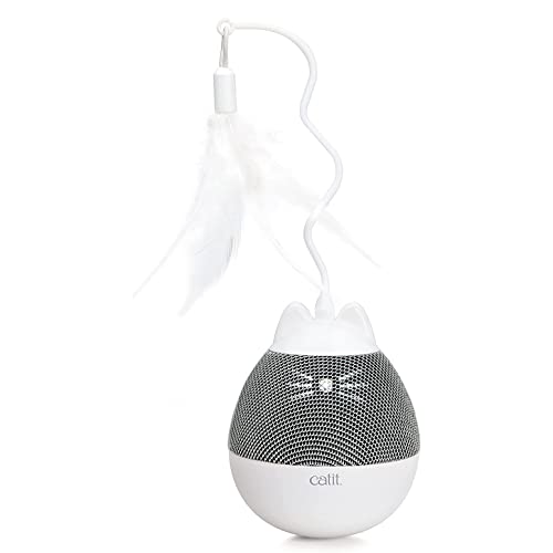 カラー：シルバー◆商品名：Catit Pixi スピナー シルバー ナイトライト付き 回転式猫おやつディスペンサー 電動式おもちゃCatit Pixi ねこちゃんと飼い主さんに幸せを。Catit Pixiは私たちの大切な家族の一員であるねこ...