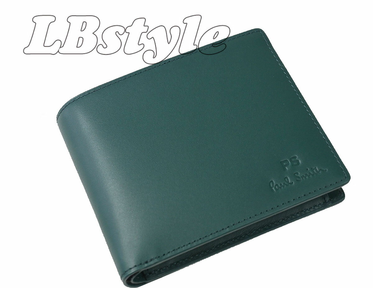 PS　Paul Smith 【ポールスミス】のニューベーシック牛革　小銭入れ付き　二つ折り財布です。 素　材 牛革 カラー ティールグリーン サイズ 11.5cm×9.5cm 仕　様 札入れ×1、カード入れ×3、小銭入れ×1、ポケット×2 ...