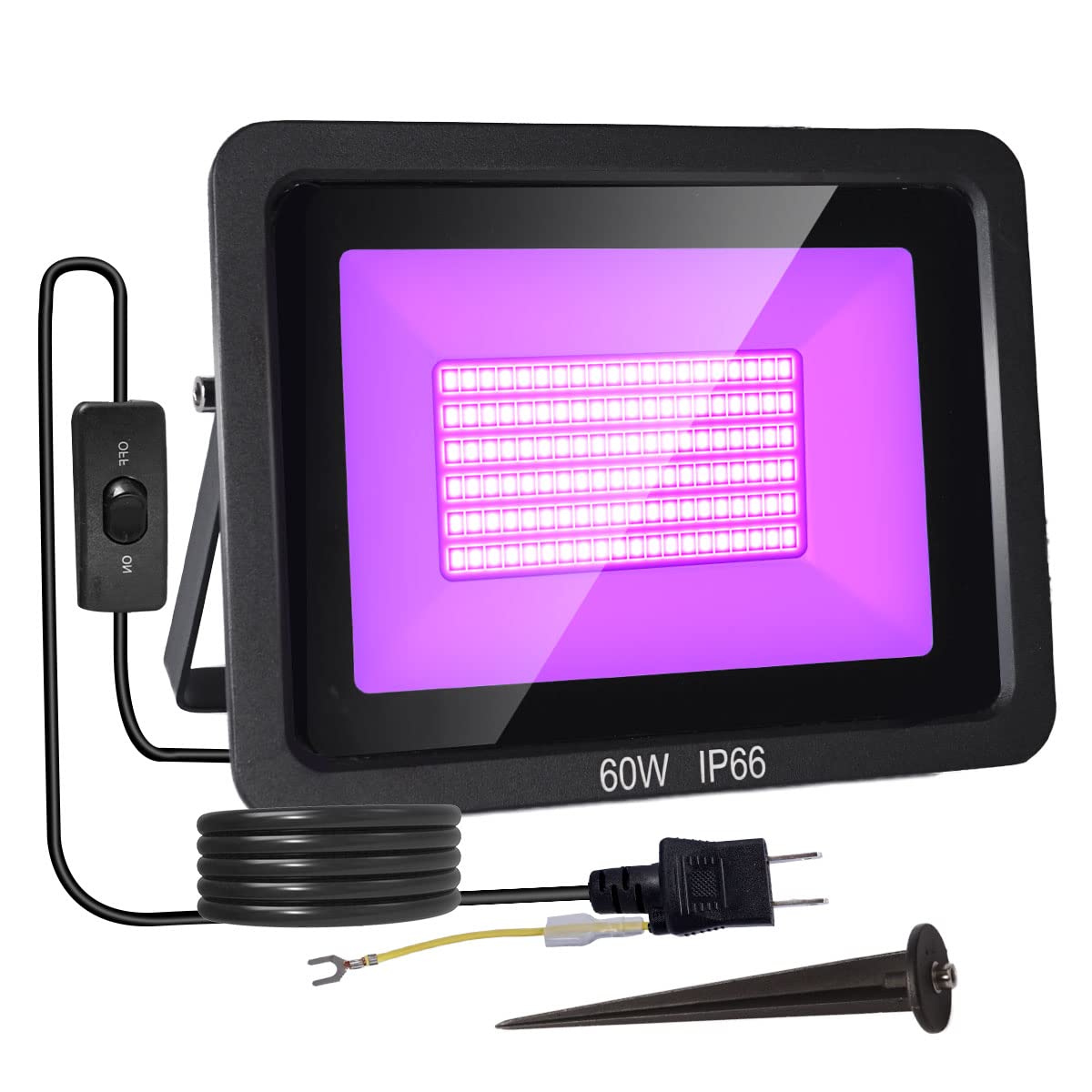 この商品について【改良版紫外線ブラックライト＆高輝度】60W紫外線投光器は96個高輝度なUV-LEDチップ採用して、ブラックライトはピーク波長395-405nmの光源です。紫ではなく肉眼で藍紫色あるいは青色が見えます。改良版の紫外線投光器は...