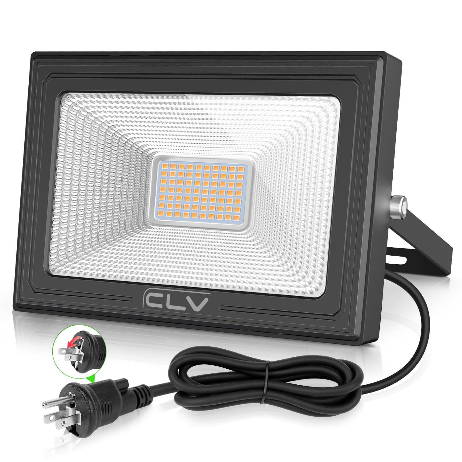 【高輝度コンセント式ライト】改良版高輝度投光器は省エネランプ構成、電圧： 100V 低消費電力60W、省エネ、50%の電力量を節約することができます。3000K電球色 高品質のLEDライト素子を72個採用して、超爆光の6000LMを実現しま...