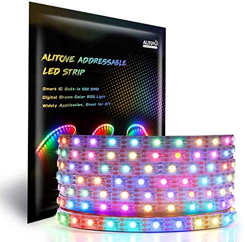 「個別アドレス可能」ドリームフルカラーLEDテープライトので、ネオピクセルの300個LEDランプビーズはすべて自分の色と高輝度があります。そしてこのLEDランプビーズは単独で制御するもできます。お客様は自分で好きな色とアニメーションを設定す...