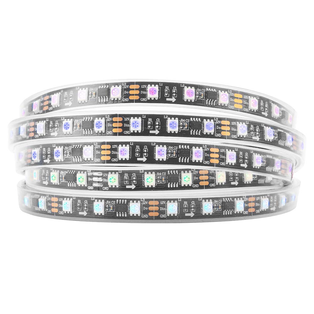 「アドレス可能」ドリームフルカラーLEDテープので、60Leds/mの300個ピクセルはすべて自分の色と高輝度があります。そして、1つのWS2811 ICが3つのLEDを制御します。256高輝度表示と24-bitカラー表示。お客様は自分で好...